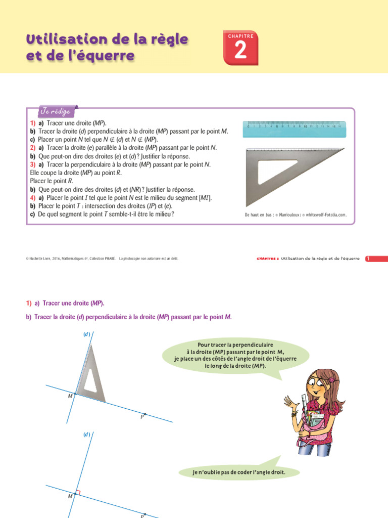 Tracer des droites avec règle et équerre | PDF