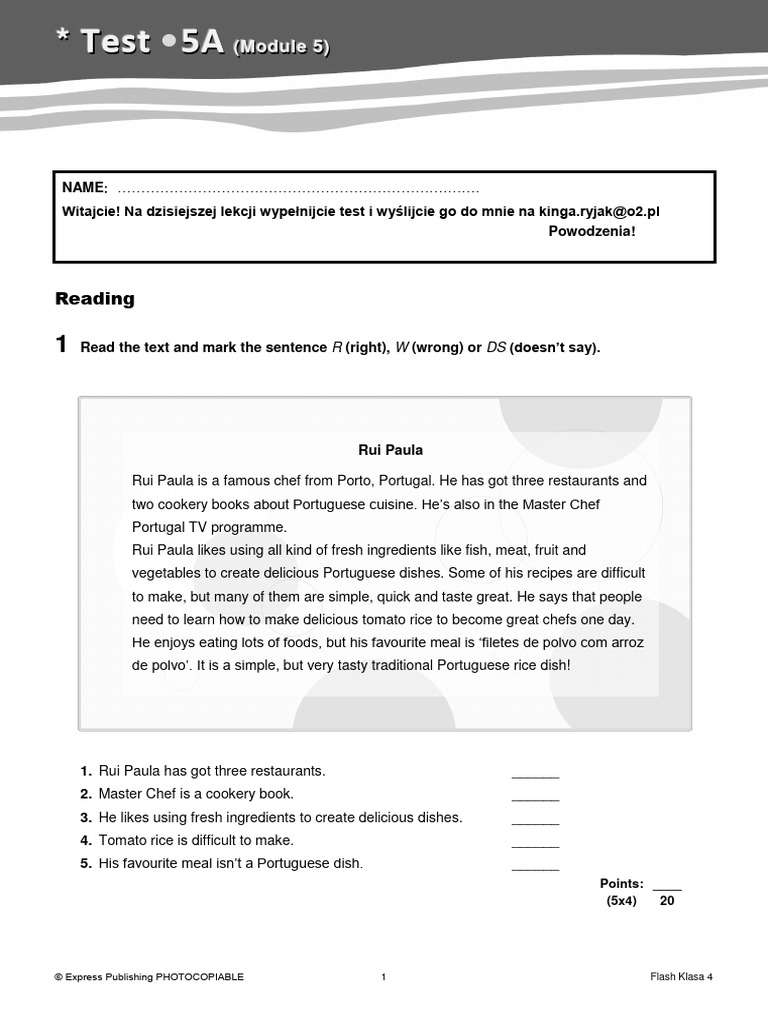 Angielski Klasa 4 Lekcja 23 | PDF | Cooking | Meal
