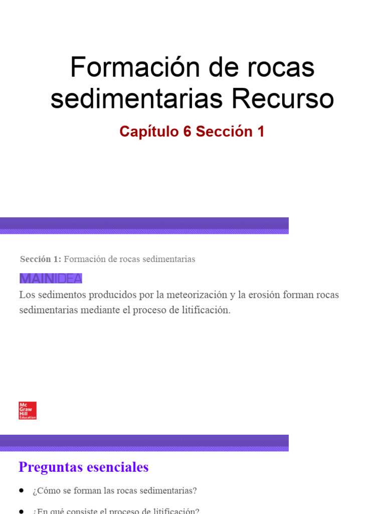 Formación de Rocas Sedimentarias | PDF | Roca (geología) | Meteorización