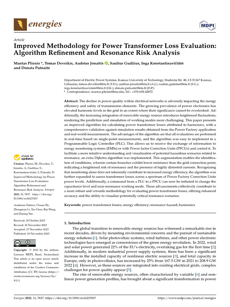 Energies 16 07837 | PDF | Capacitor | Transformer