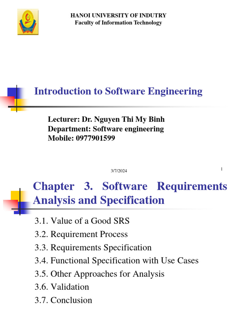 Chapter 3. Software Requirements Analysis and Specification | PDF | Use Case | System