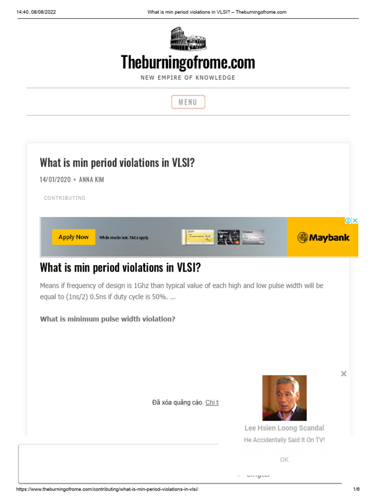 What Is Min Period Violations in VLSI | PDF | Distortion | Telecommunications Engineering
