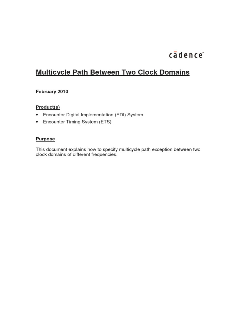 Multi Cycle Path | PDF | Computer Engineering | Electronics