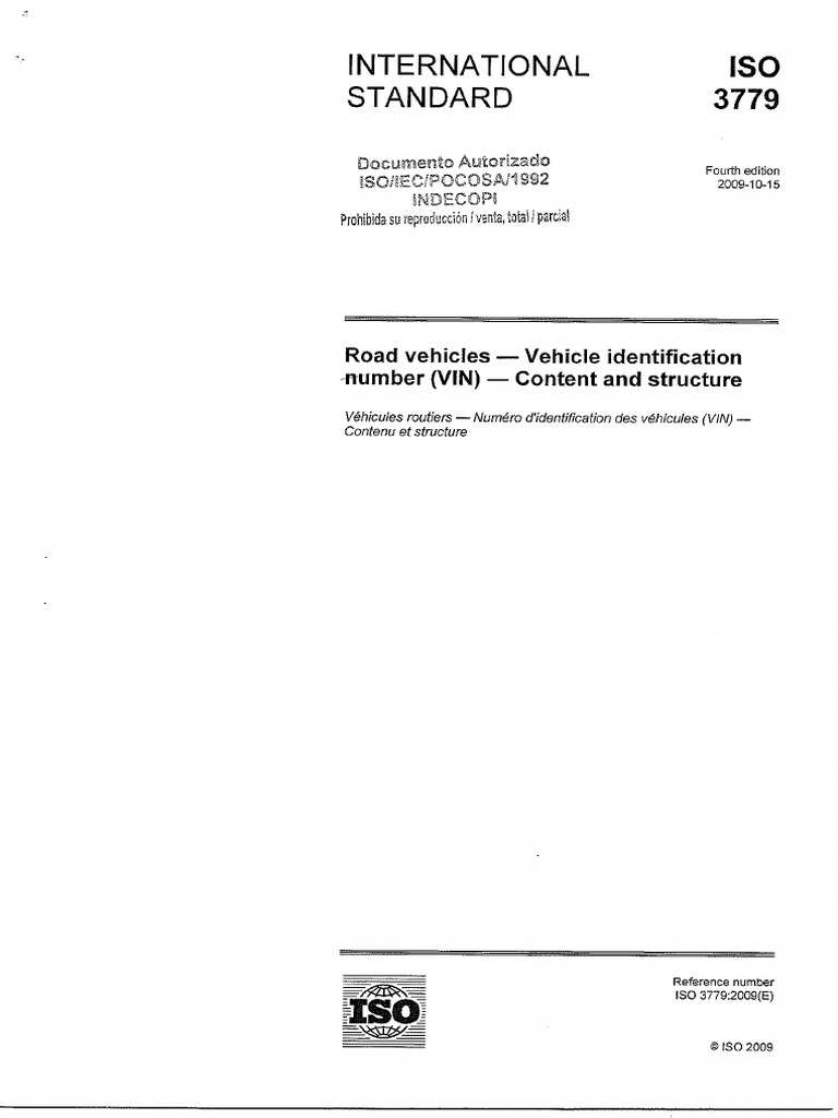 Iso 3779-2009 Vin | PDF