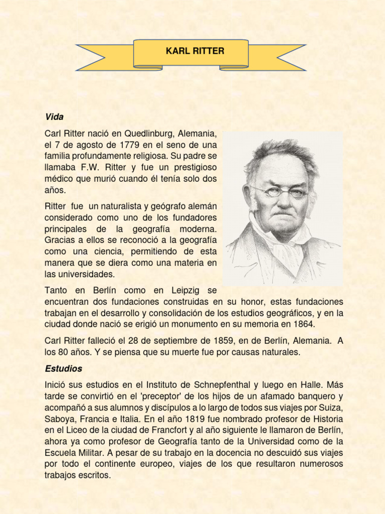 Biografia de Karl Ritter y Alexander Von Humboldt | PDF | Ciencias Naturales | Science