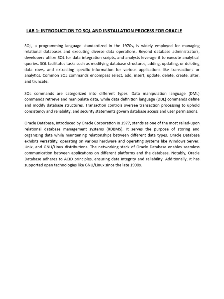 DBMSlab 1 | PDF | Databases | Relational Database