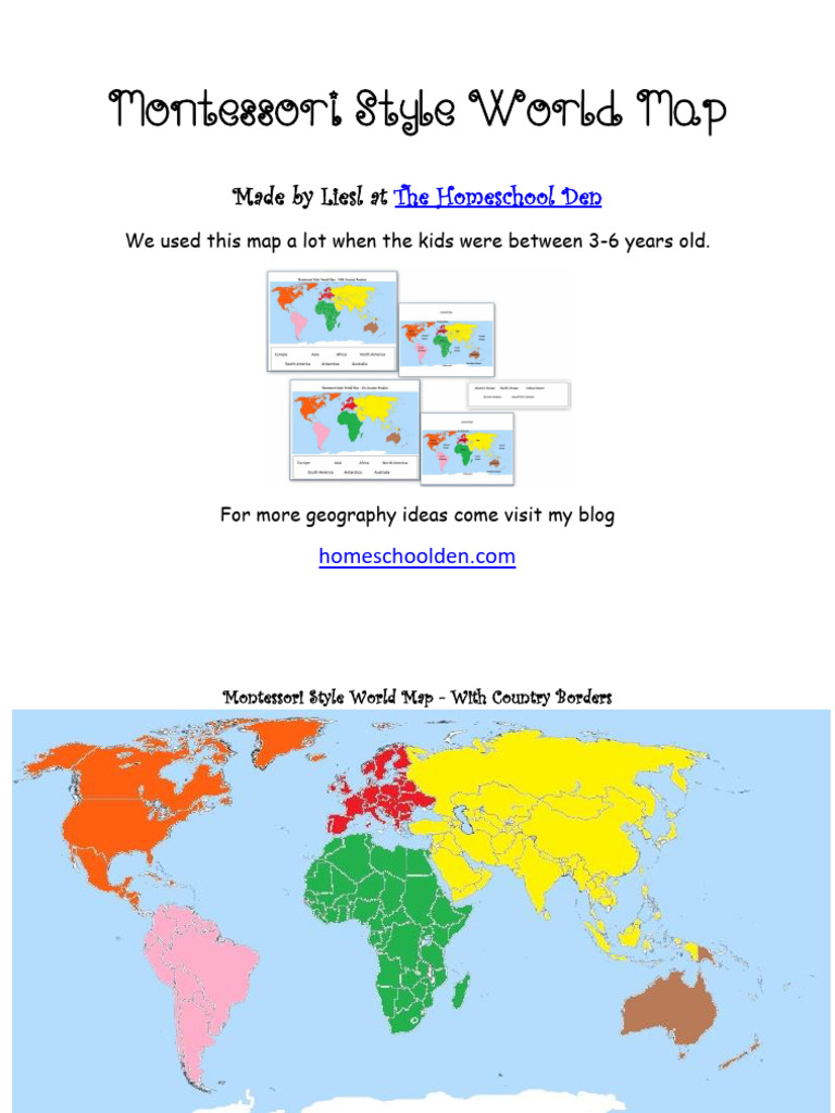 Montessori World Map for Kids | PDF