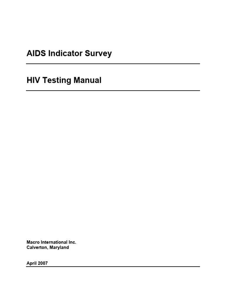 HIV_Testing_Manual | PDF | Survey Methodology | Hiv/Aids