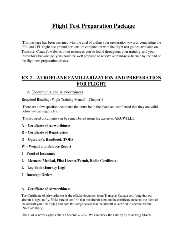 Flight Test Prep for PPL and CPL | PDF | Aircraft | Aerospace