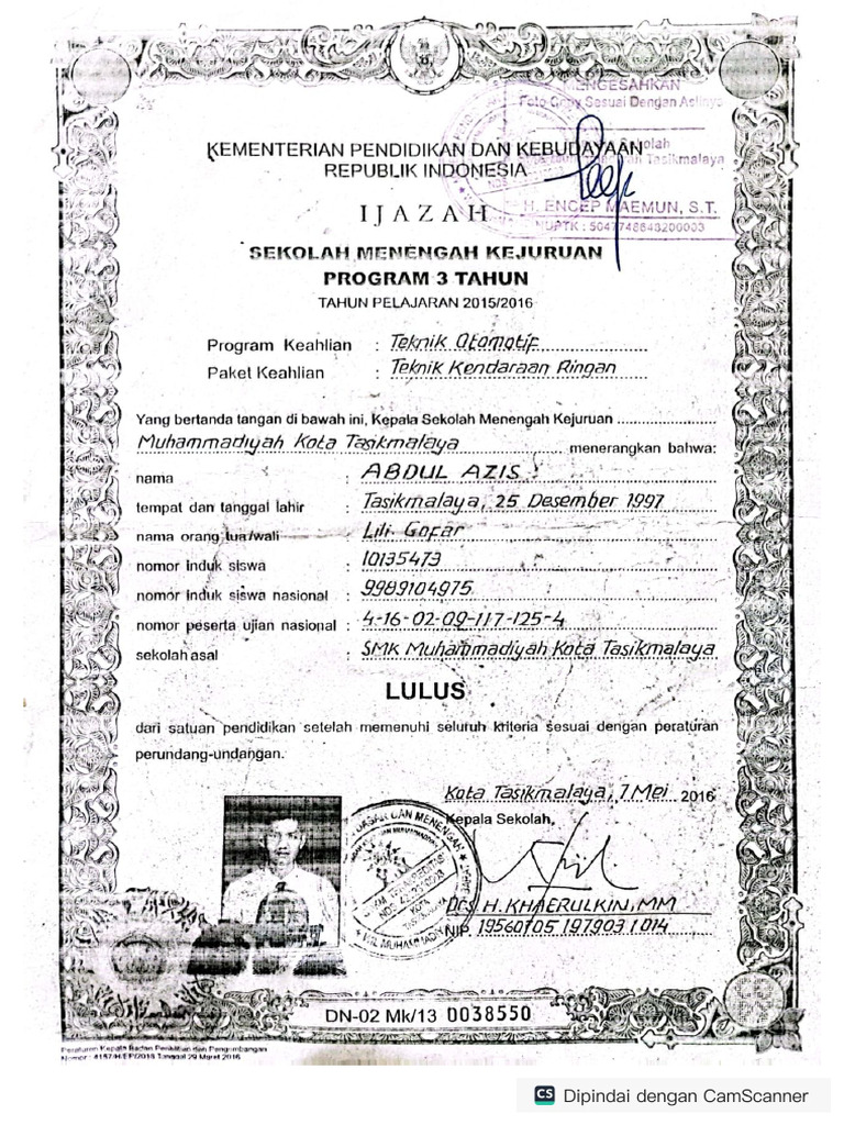 Abdul Azis 2-1236-20 Copy Ijazah | PDF