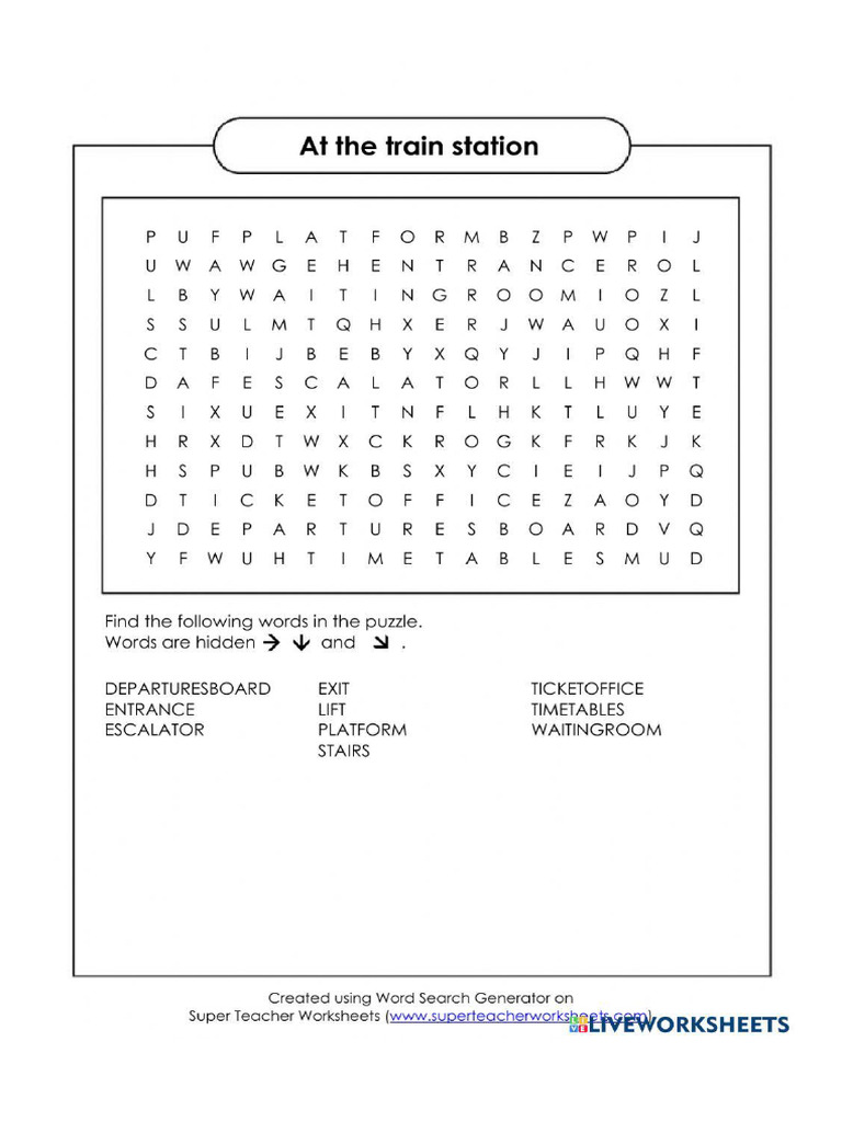 At The Train Station Crossword | PDF