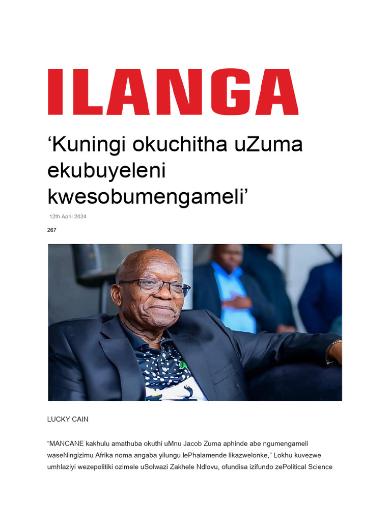 Zulu Prepared Reading | PDF