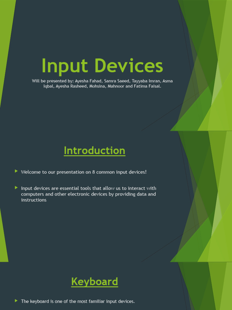 Input Devices | Download Free PDF | Touchscreen | Computer Hardware