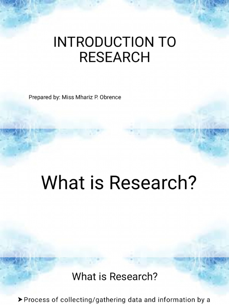 INTRODUCTION TO RESEARCH Chapter 1 | PDF