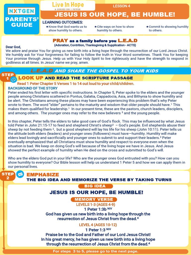 Bible Lesson-Worksheets | PDF | Humility | Jesus