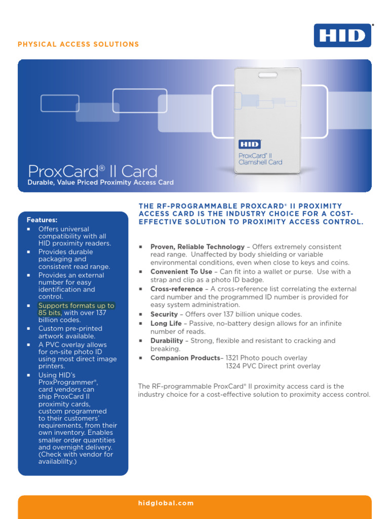 Prox Proxcard II Card Ds en 0 | PDF | Access Control