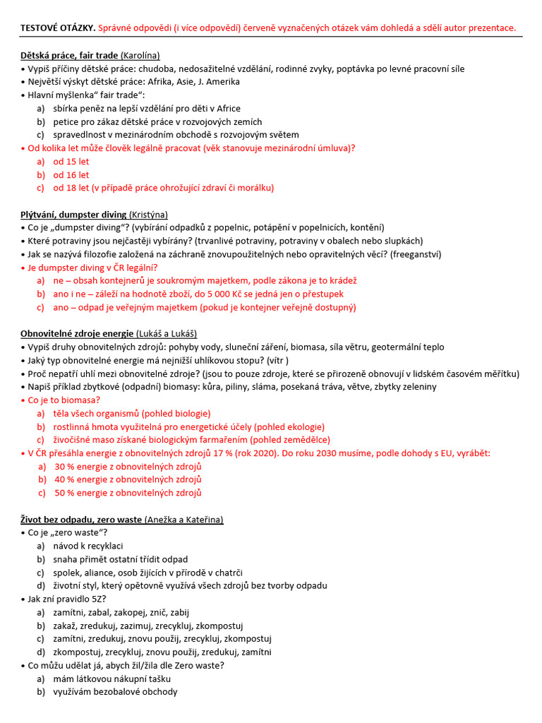 Testové Otázky | PDF