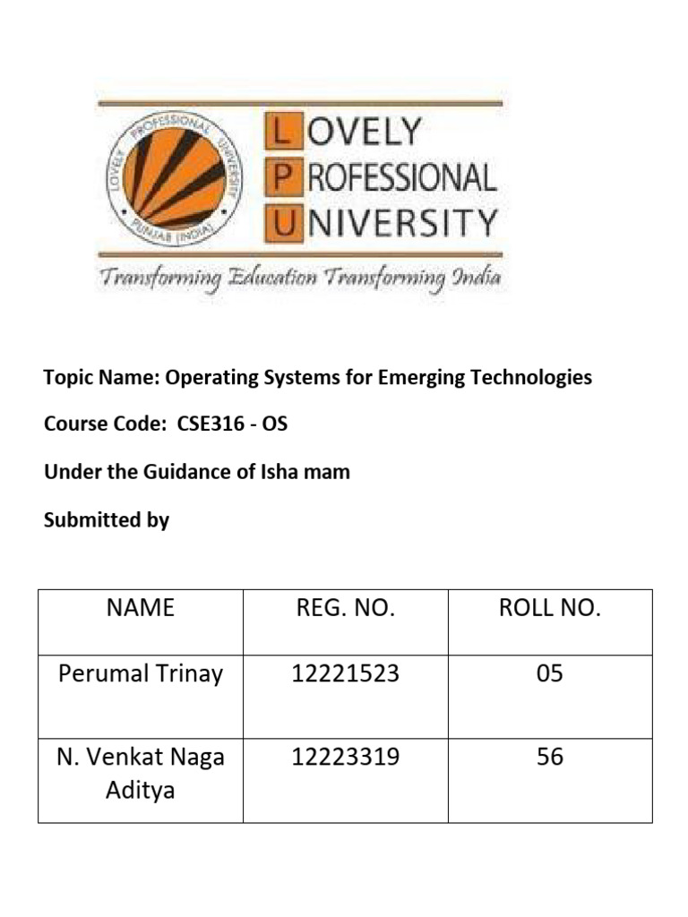 Os Termpaper | PDF | Operating System | Internet Of Things