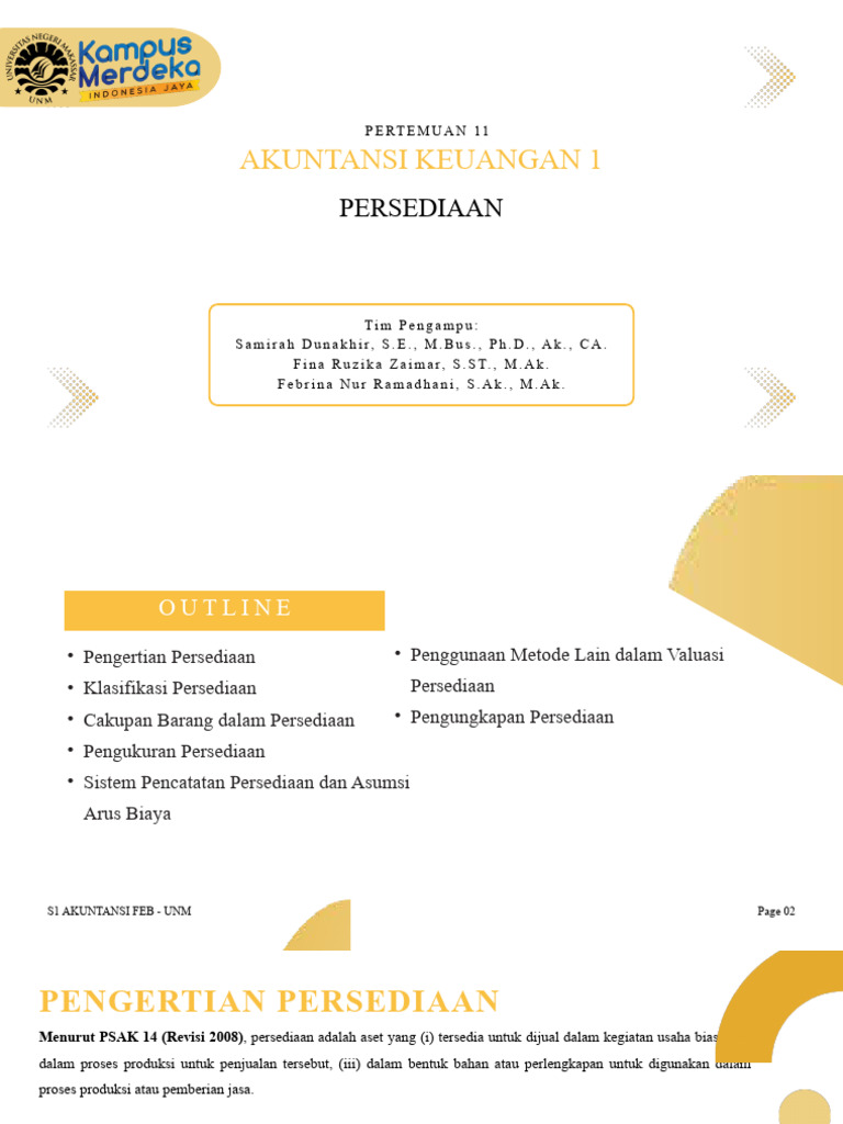 Pertemuan 11 Akuntansi Keuangan 1 - Persediaan | PDF