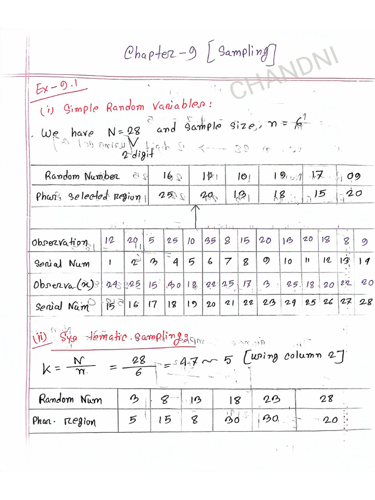 Chapter 9 (Sampling) | PDF