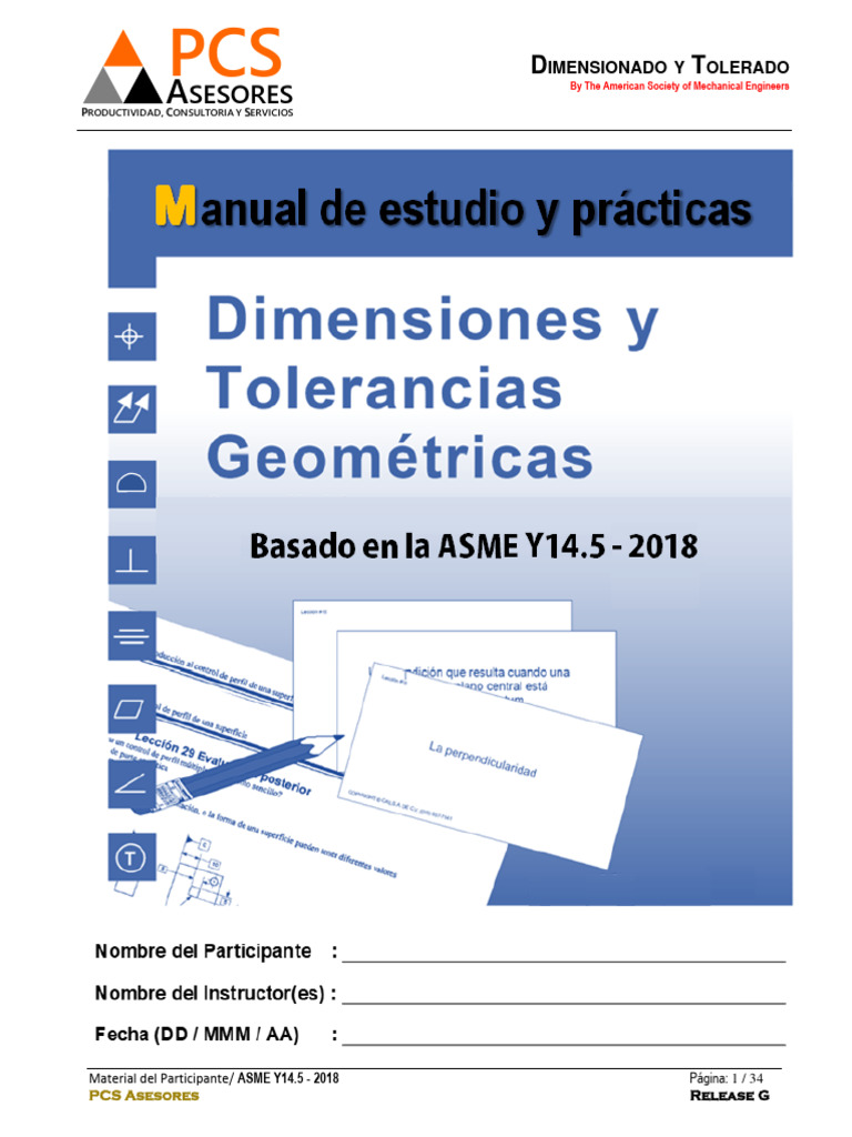 Material Del Participante GD&T ASME Y14.5 Version 2018 - Nivel Basico ...