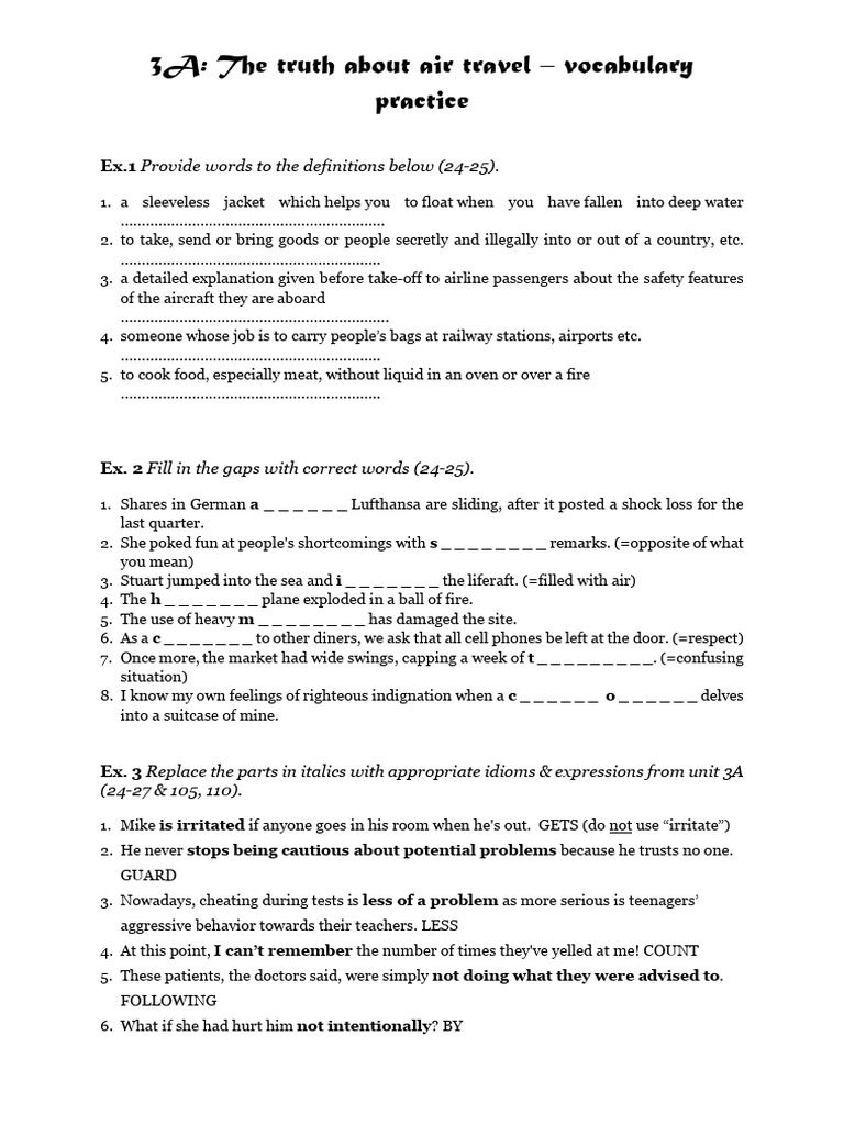 3A For Students Vocab | PDF