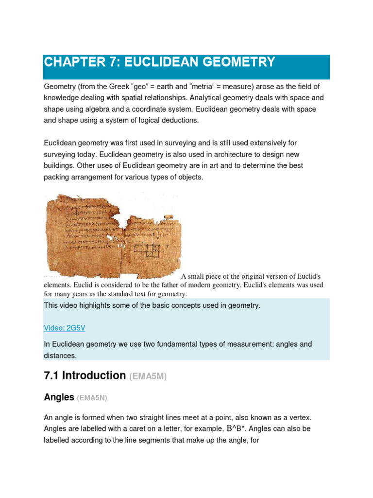 Notes On Euclidean Geometry | PDF | Geometry | Euclidean Geometry