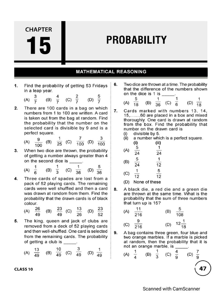 Quiz Probability | PDF