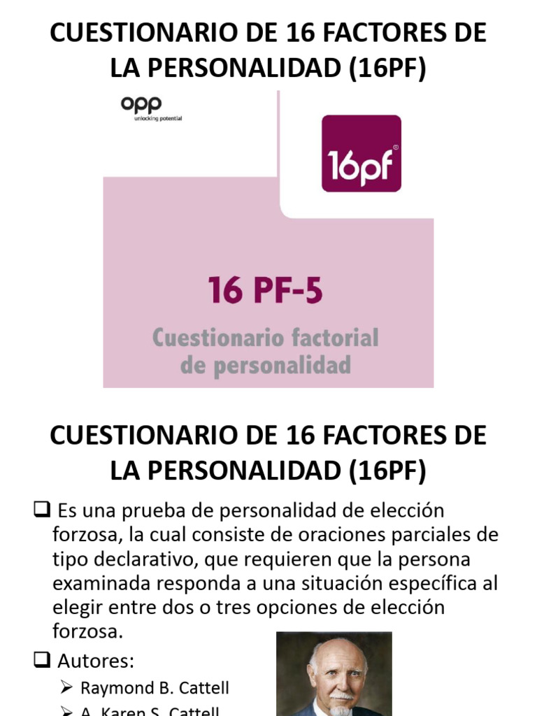16PF 5 | PDF | Sicología | Ciencias del comportamiento
