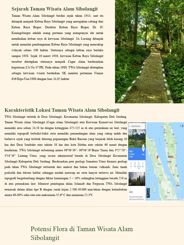 Sejarah Taman Wisata Alam Sibolangit | PDF