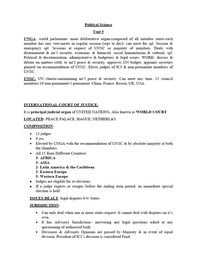 Political Science Notes | PDF | Non Aligned Movement | European Union