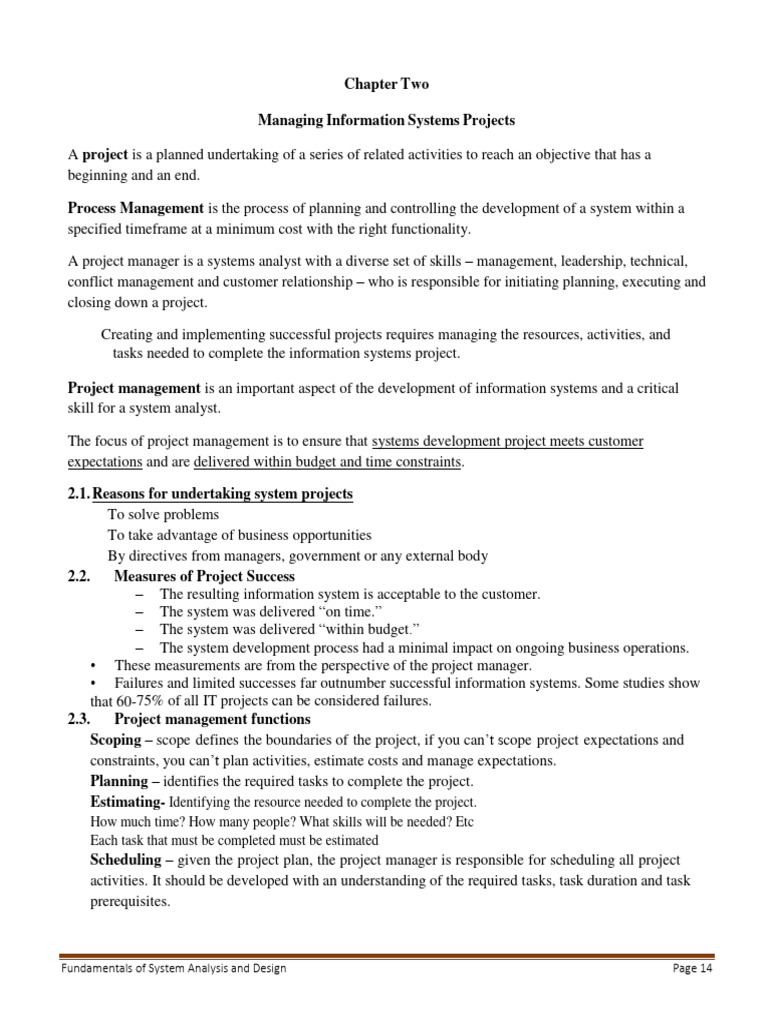 SAD Chapter 2 | PDF | Project Management
