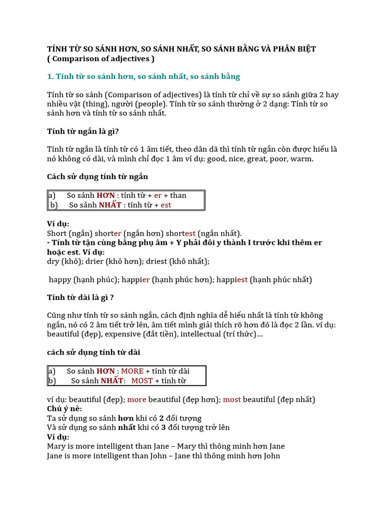 So Sanh Banghonnhat | PDF