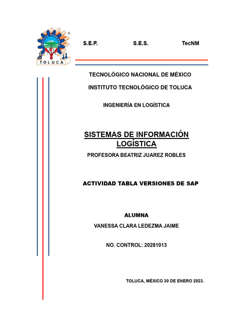 Actividad Tabla Versiones de Sap | Descargar gratis PDF | Planificación ...