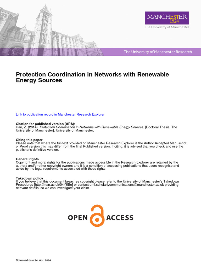 Protection Coordination in Networks With Renewable Energy Sources | PDF ...