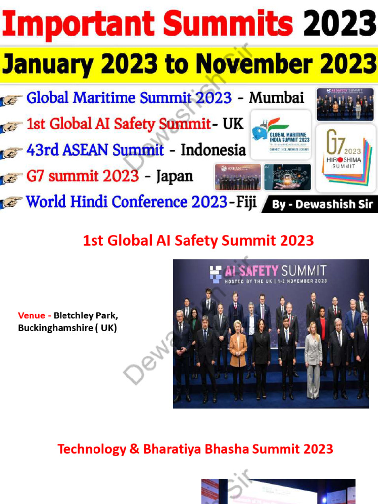Major Global Summits 2023 Overview | PDF | Science & Mathematics ...