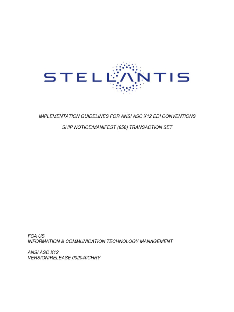 ANSI ASC X12 EDI 856 Implementation Guide | PDF | Electronic Data ...
