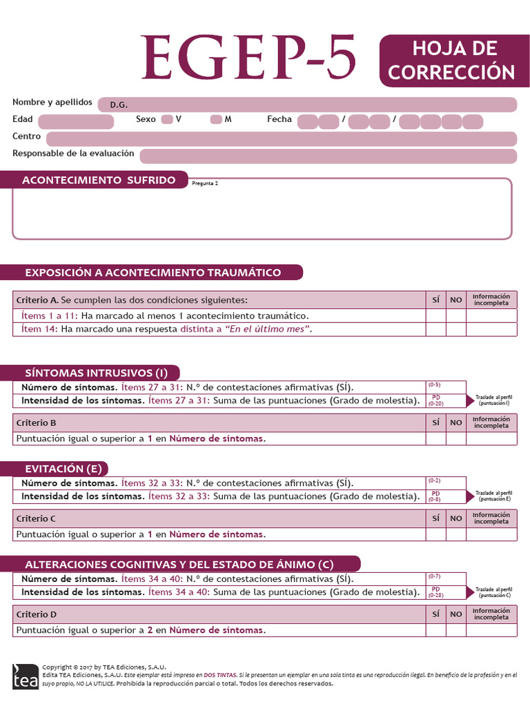EGEP-5 Hoja de Corrección | PDF | Causas de la muerte | Medicina CLINICA