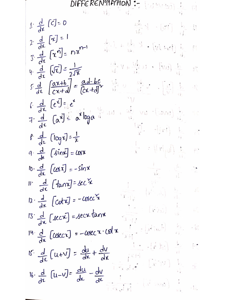Formulas for integration and differentiation | PDF
