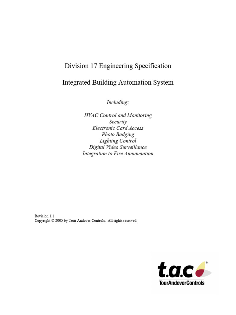 BACnet-Based Integrated BAS - Andover Continuum Guide Spec v1.1 ...