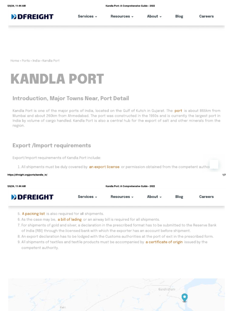 Kandla Port | PDF