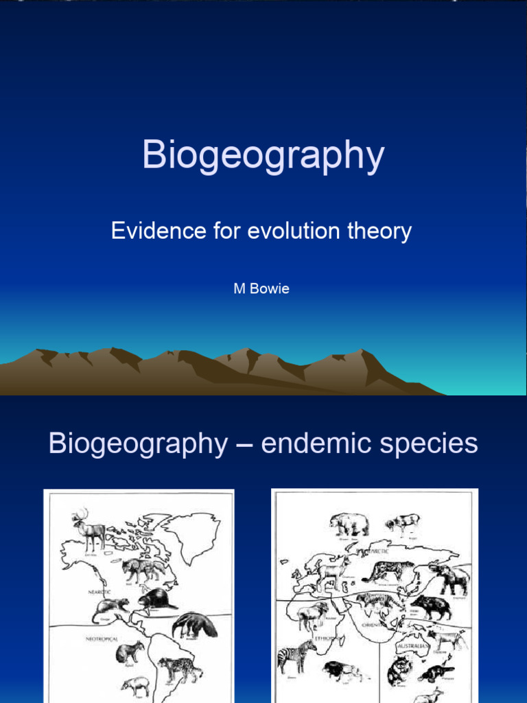 Biogeography and Evolution Theory | PDF