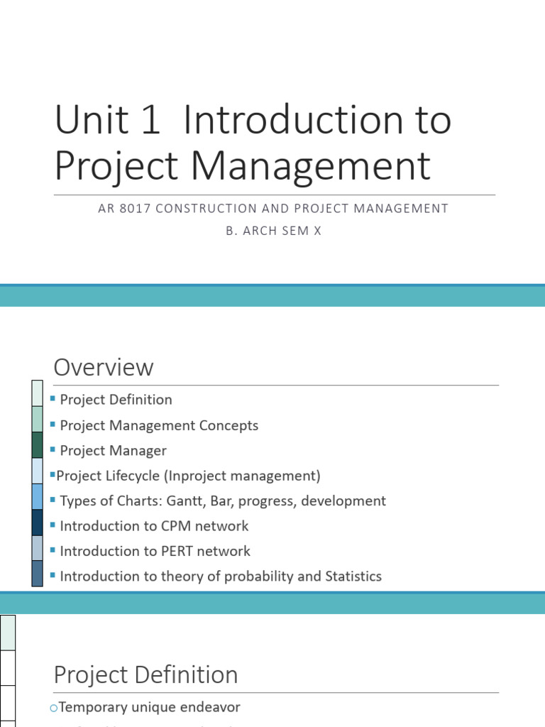 CPM_Unit 1 Introduction to Project Management | PDF | Project ...