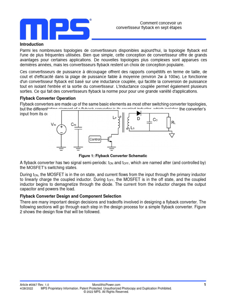 2021 Aip How To Design A Flyback Converter in Seven Steps - r1.0 | PDF ...