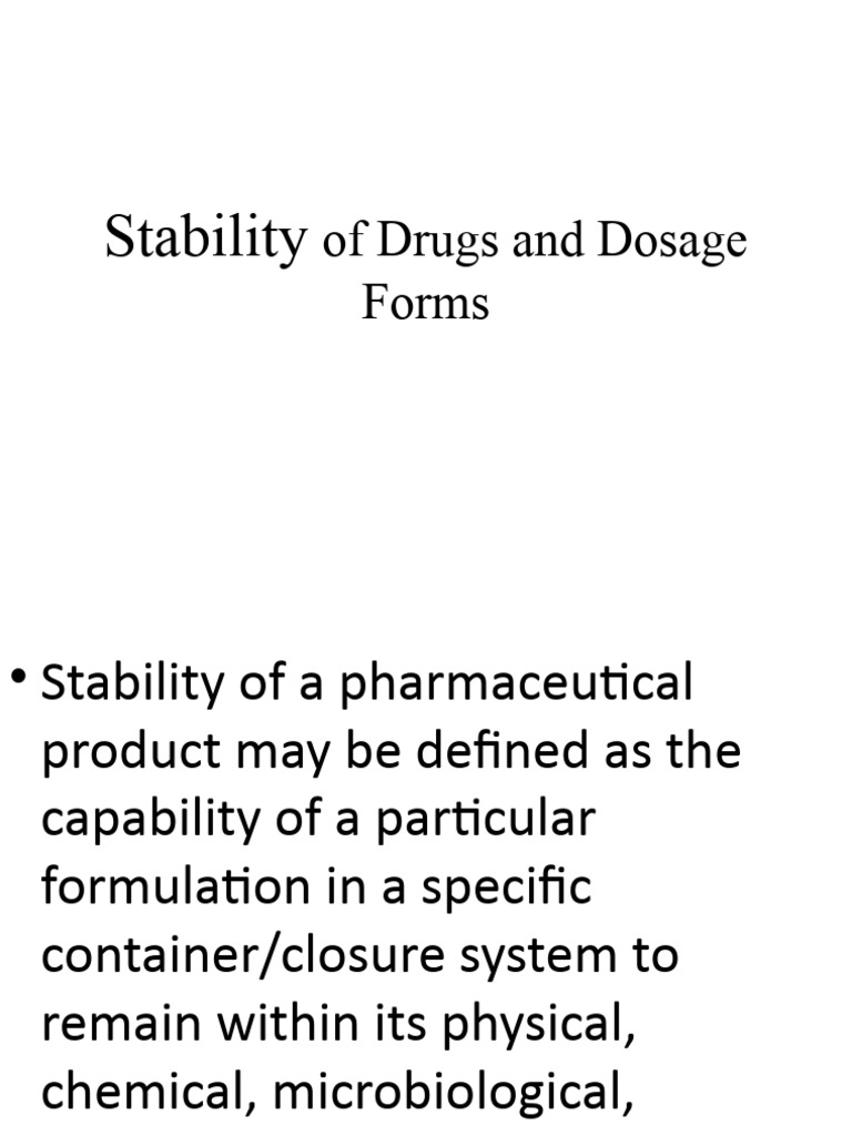 Drug Stability and Shelf Life Analysis | PDF | Physical Chemistry ...