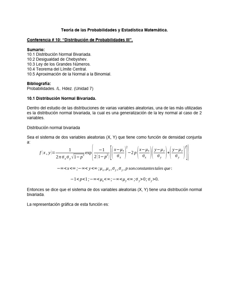 Conferencia 10 | PDF | Distribución normal | Integral