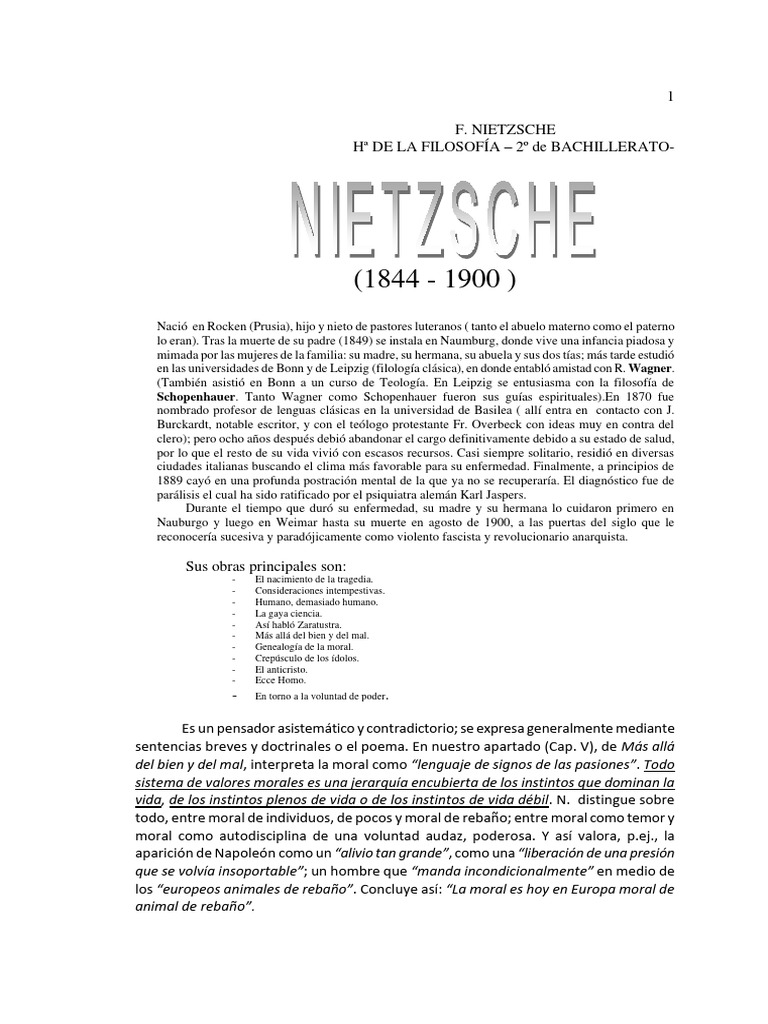 Nietzsche 2º Bach | PDF | Friedrich Nietzsche | Moralidad