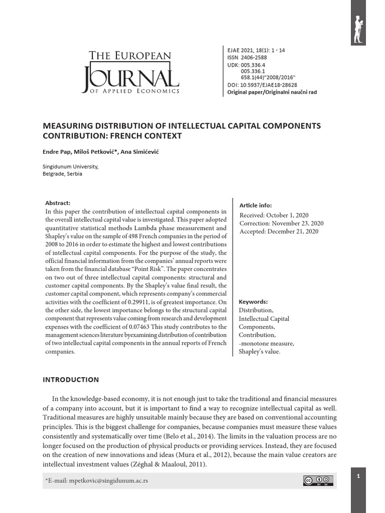 Measuring Distribution of Intellectual Capital Components Contribution ...
