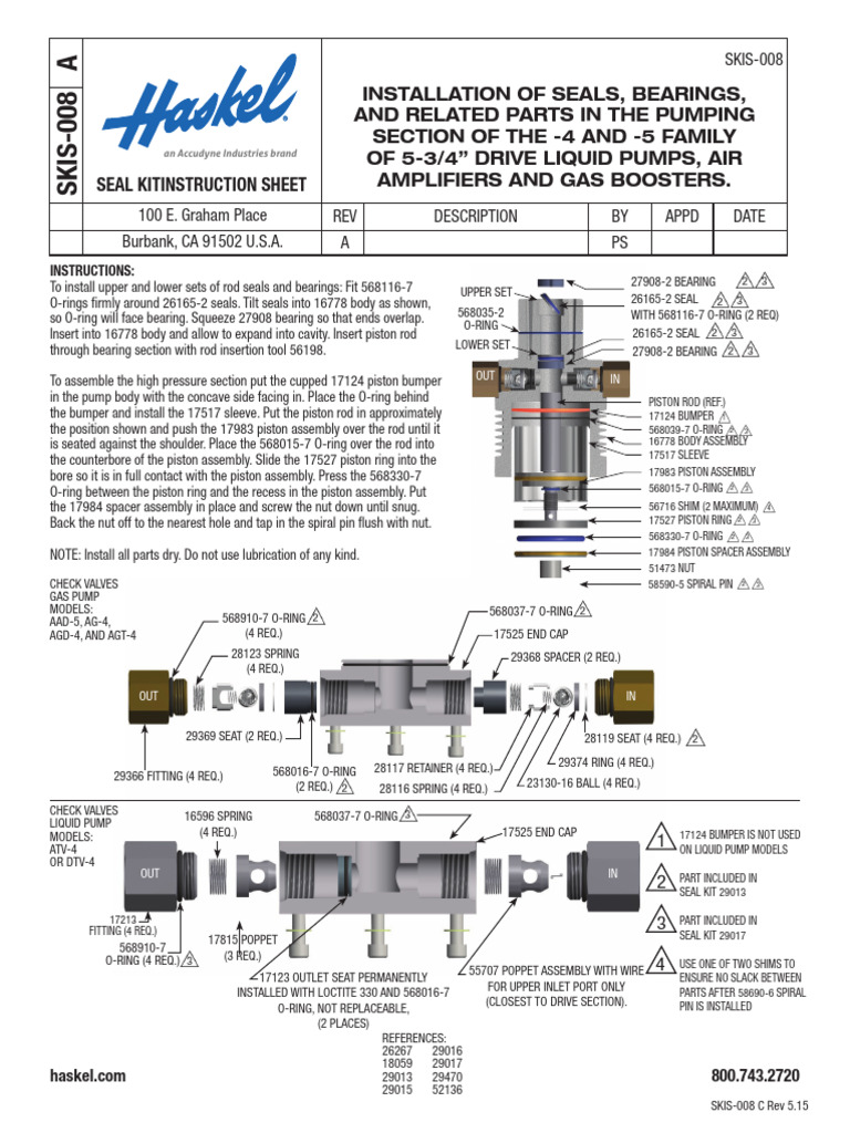 Haskel SKIS 008 | PDF | Piston | Valve