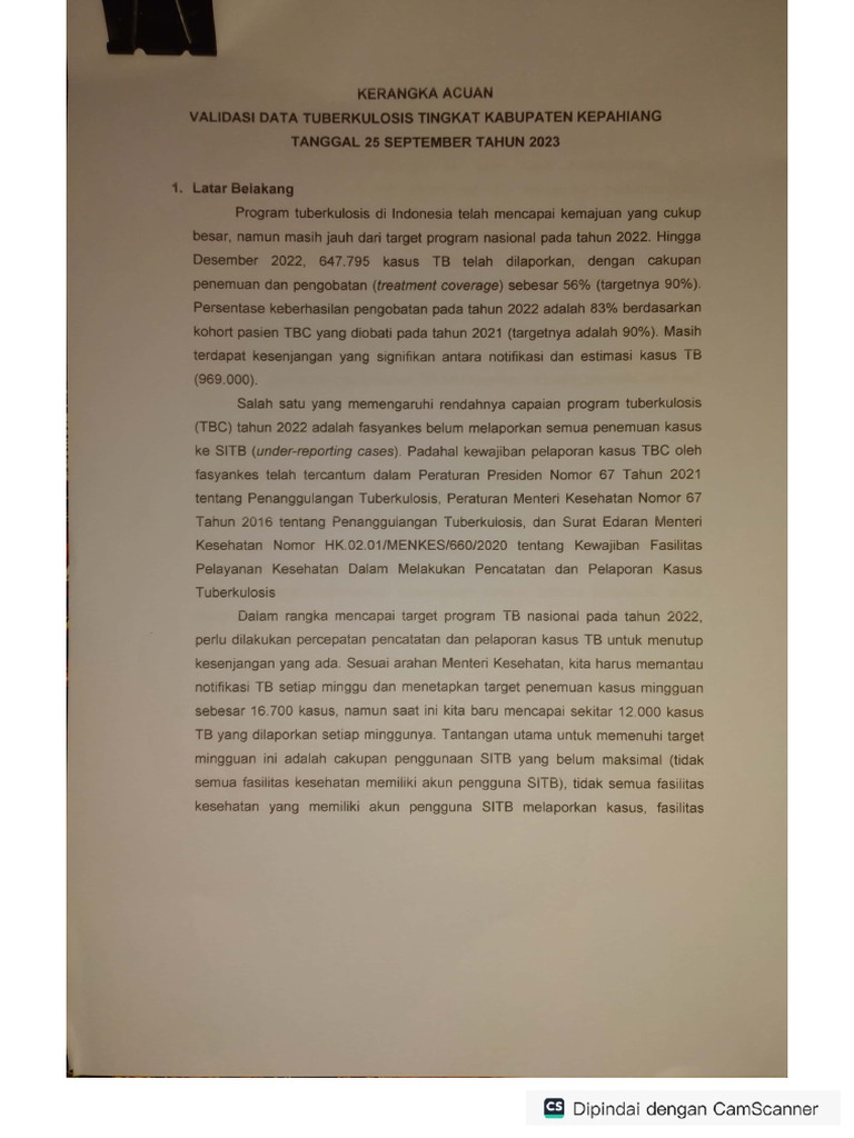 Tor Validasi Data TBC | PDF